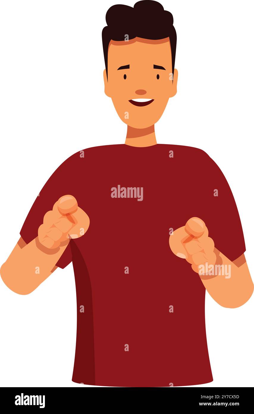 Positive young man pointing viewer Stock Vector Images - Alamy