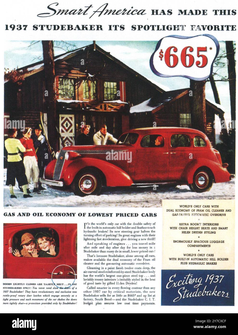 1937 Studebaker 4-door Sedan Ad Stock Photo - Alamy