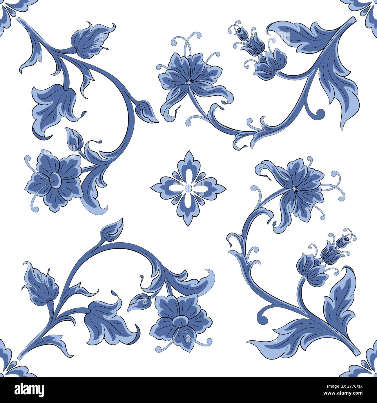 Traditional spanish floral ornament floor tiles. Portuguese motifs ...