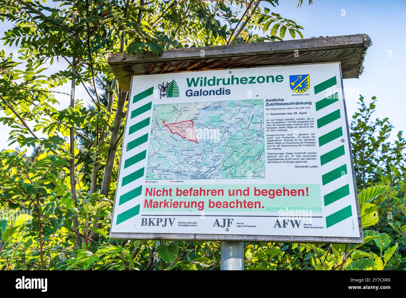Wildlife Quiet Zone Sign in Galonis, Tratza-Pany Wetland, Luzein ...