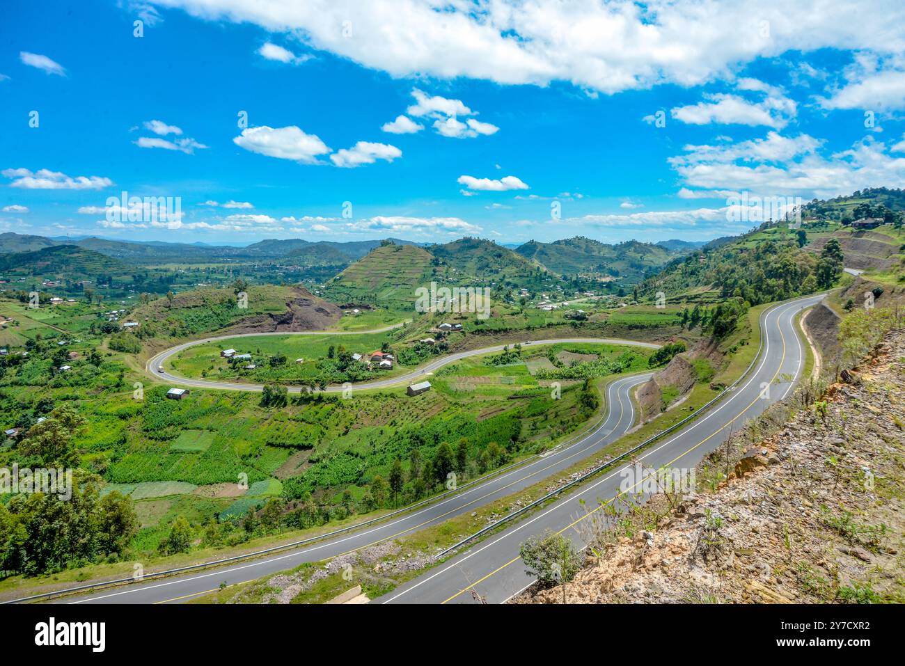The winding mountain Road to Kisoro in Uganda Stock Photo - Alamy