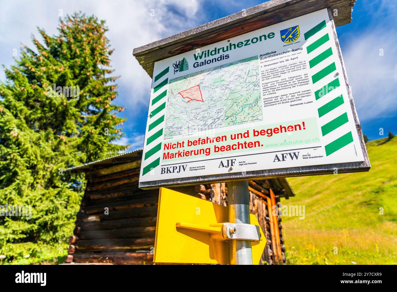 Wildlife Quiet Zone Sign in Galonis, Tratza-Pany Wetland, Luzein ...