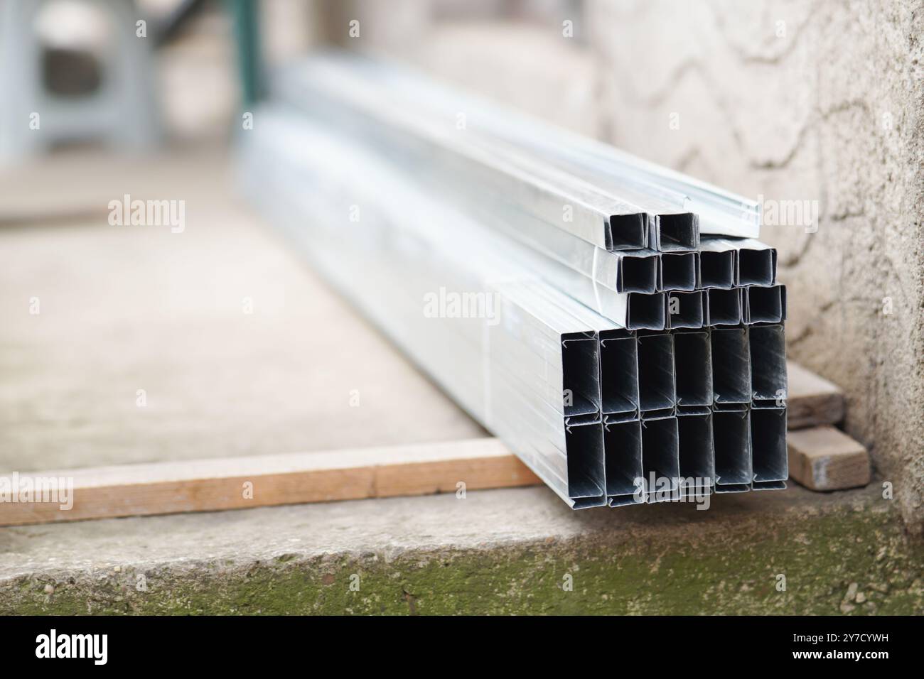 package of aluminium profiles for construction Stock Photo - Alamy