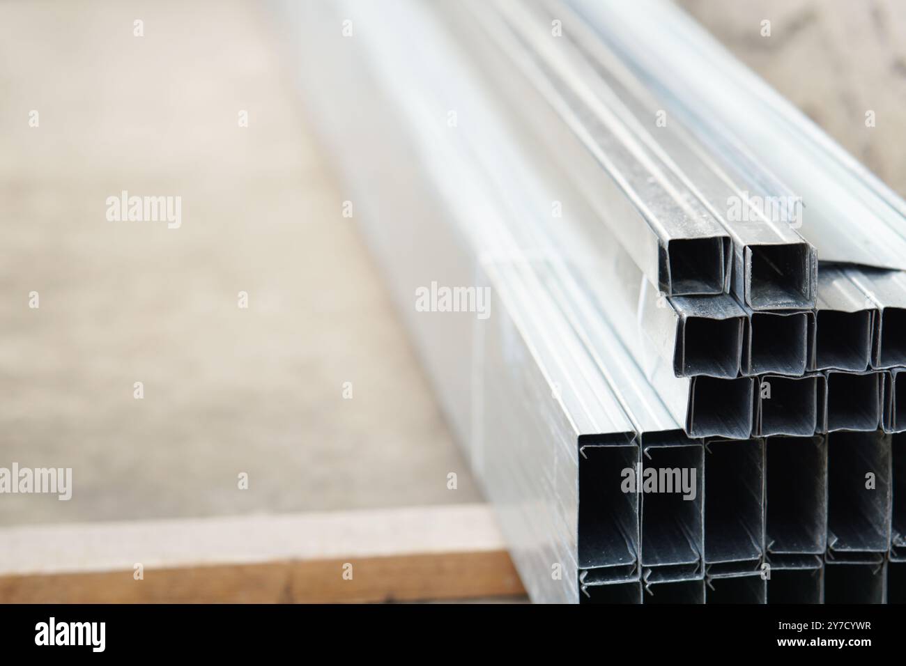 package of aluminium profiles for construction Stock Photo - Alamy