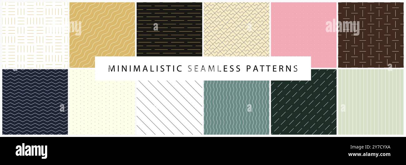 Collection of color simple striped seamless patterns. Elegant ...