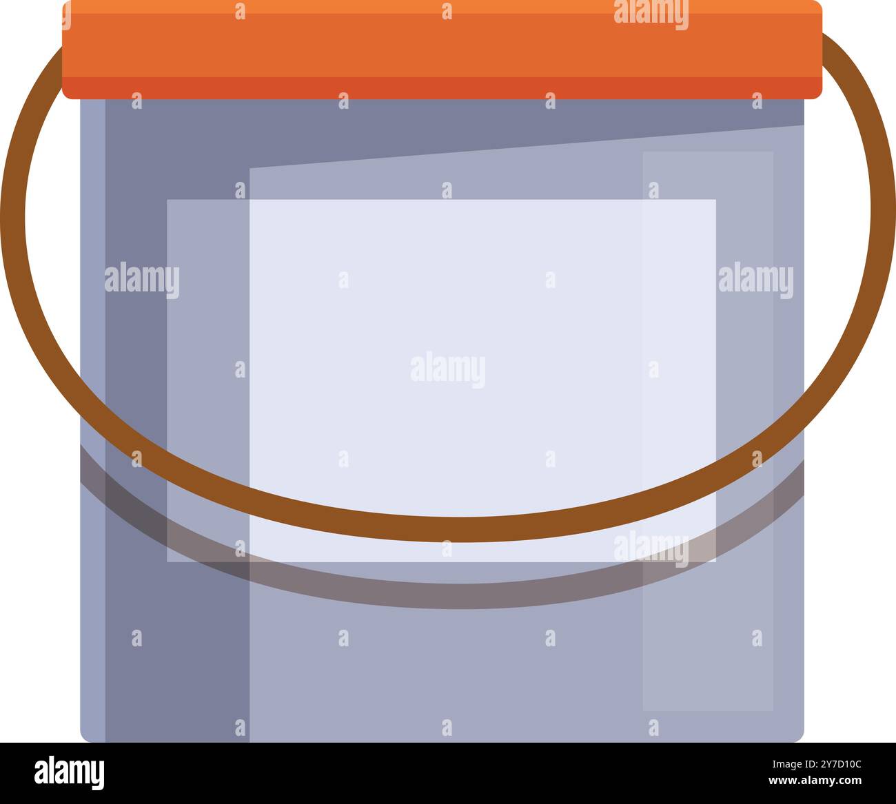 Closed metal bucket with a handle for construction and repair work ...