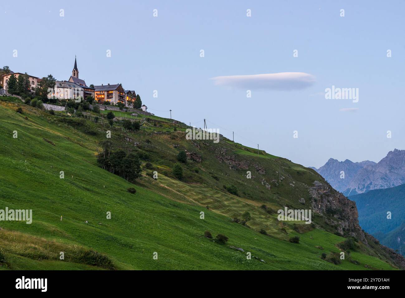 Guarda Village, Protected Heritage Site on Its Promontory, Grisons ...