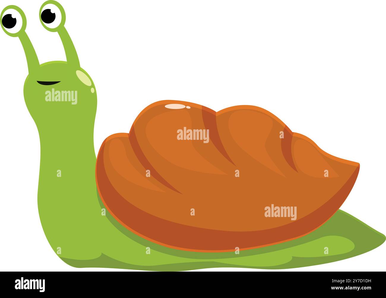 Happy snail crawling and smiling cartoon illustration Stock Vector ...