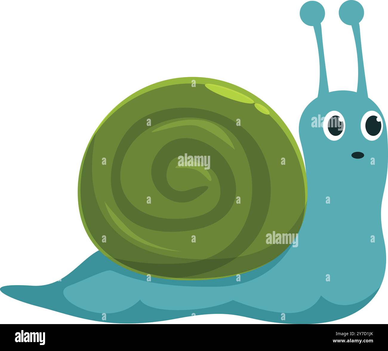 Cartoon snail is crawling along, leaving a trail of slime behind it ...