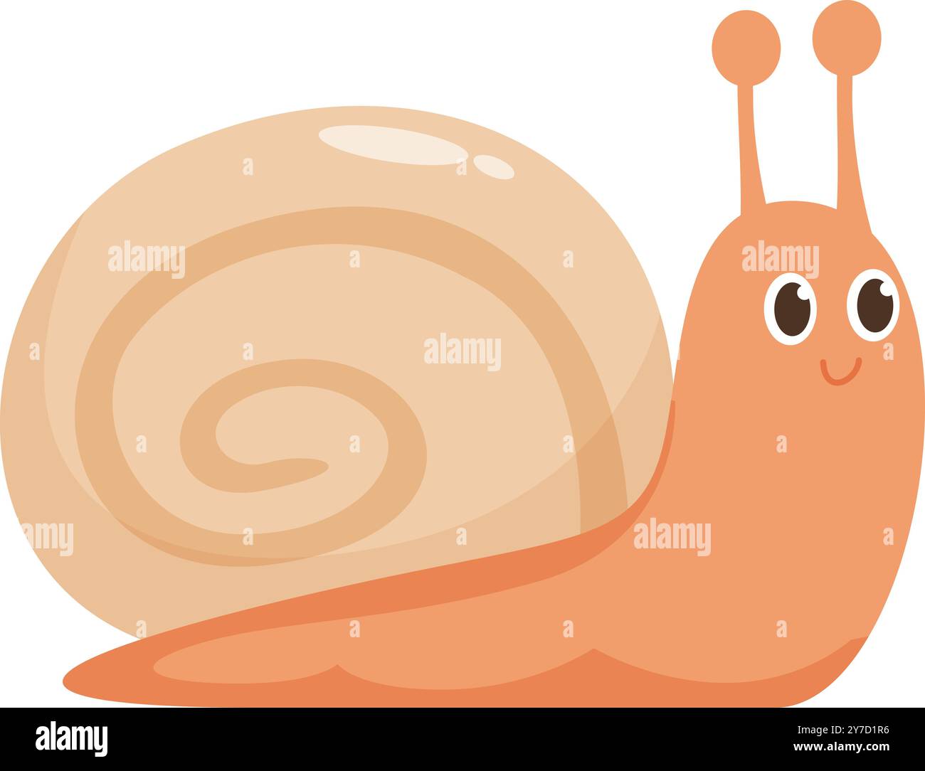 Happy snail cartoon character sliding along cheerfully Stock Vector ...