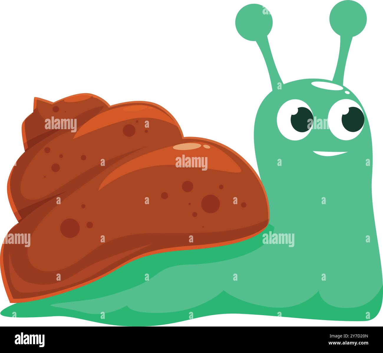 Happy cartoon snail with a big smile crawling cheerfully Stock Vector ...
