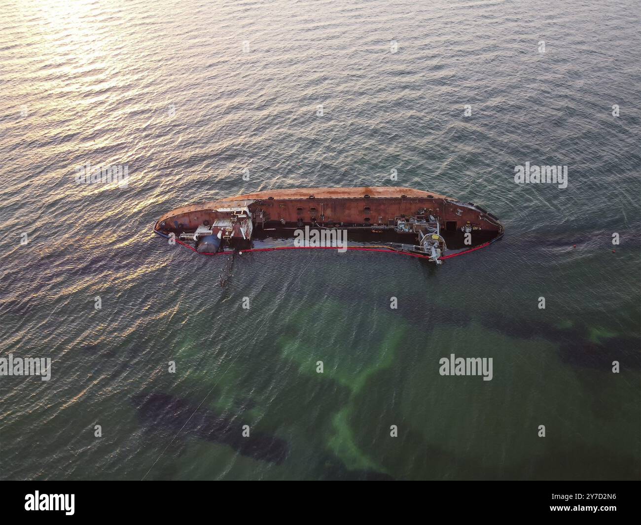 The sunken tanker Delfi was swept into the sea by a storm and sailed to ...