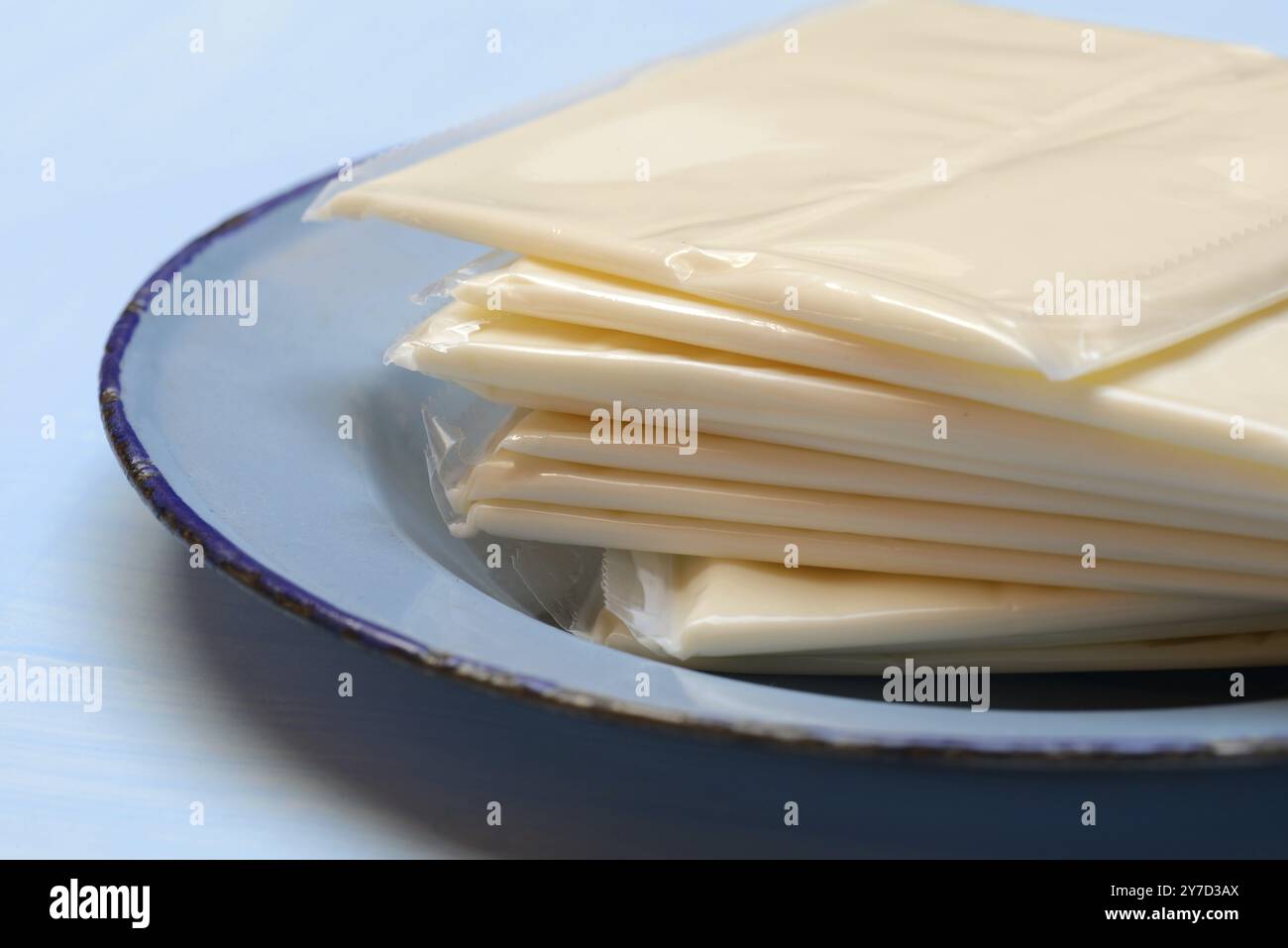 Processed cheese, processed cheese slices packed in plastic Stock Photo ...