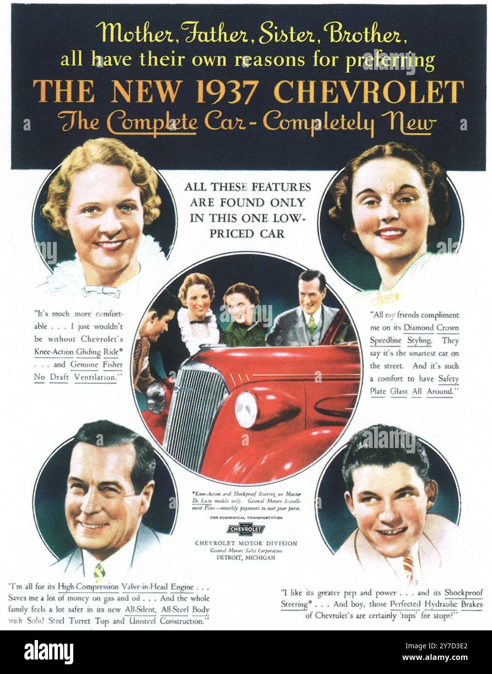 1937 Chevrolet ad. "New features for '37 Chevrolet include High ...