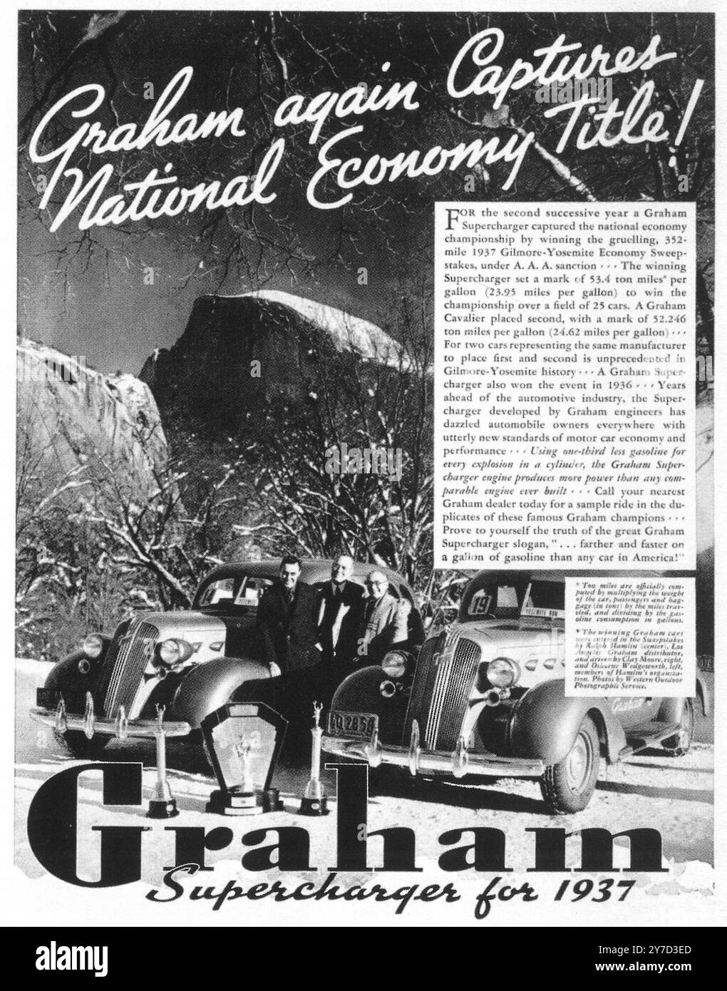 1937 Graham Supercharger Car Ad Stock Photo - Alamy