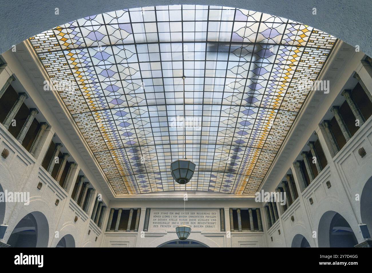 Glass dome in the historic fountain hall, inaugurated in 1842, replaced ...