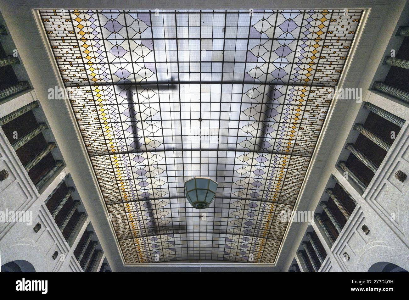 Glass dome over the historic fountain hall, inaugurated in 1842 ...