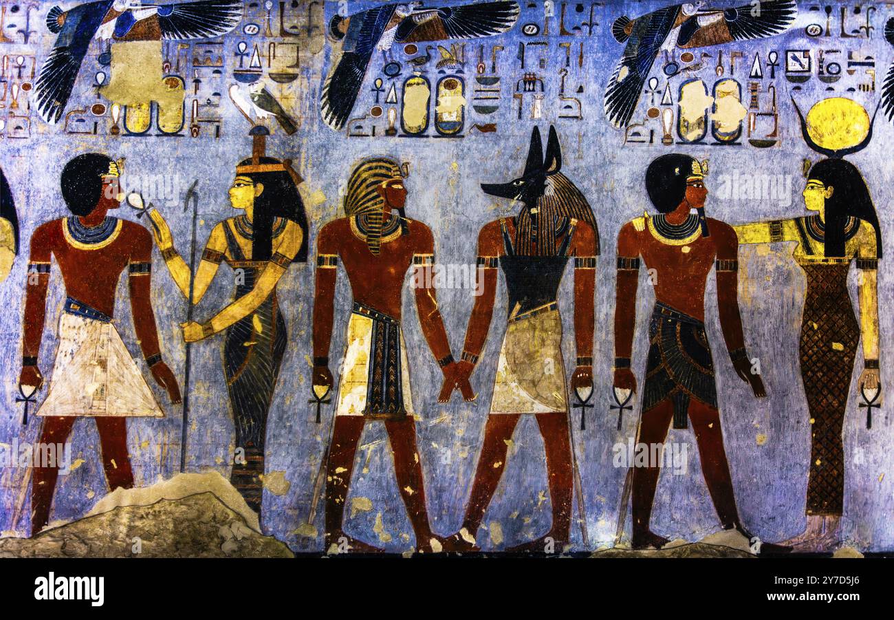Reproductions from the tomb of Ramses II's father, Seti I, from the ...