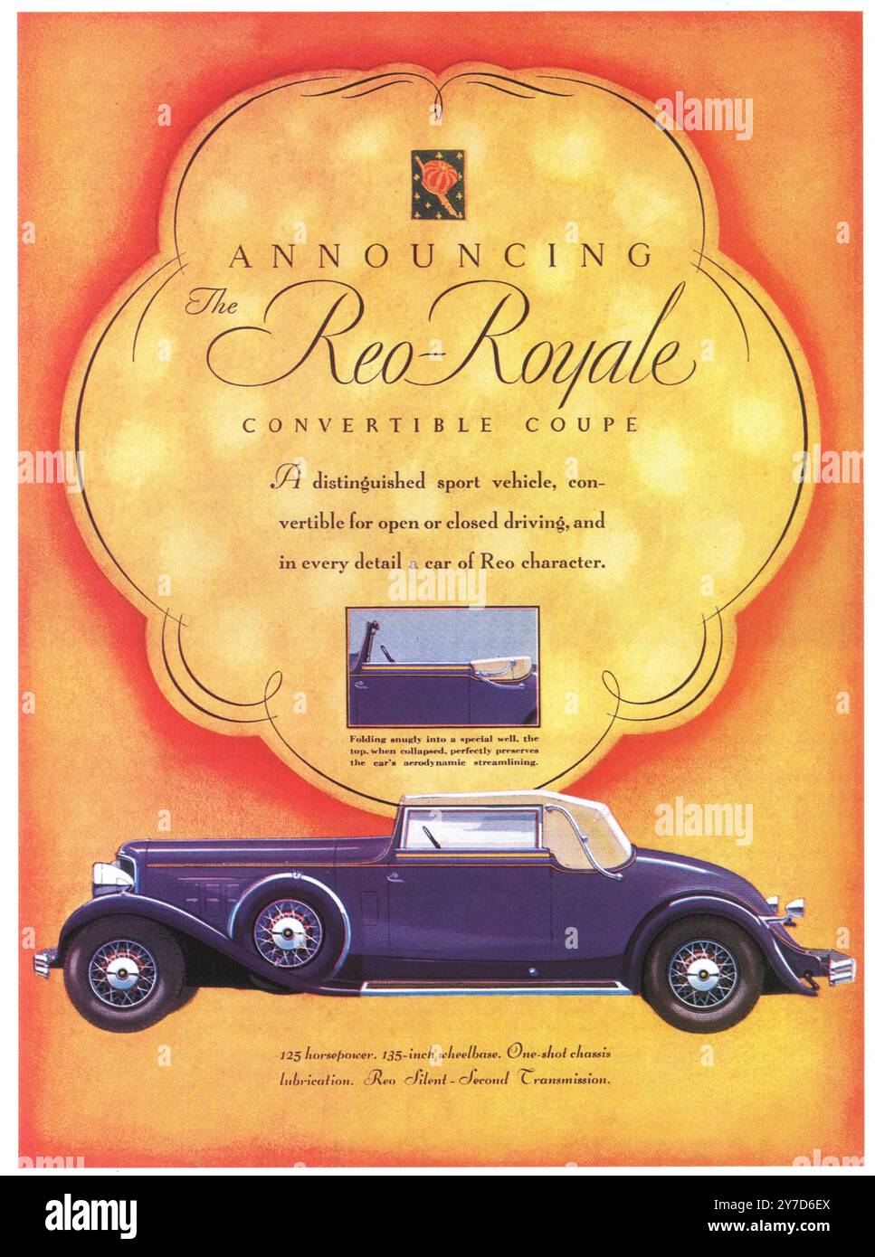 1931 Reo Royale Convertible Coupe Car Ad Stock Photo - Alamy