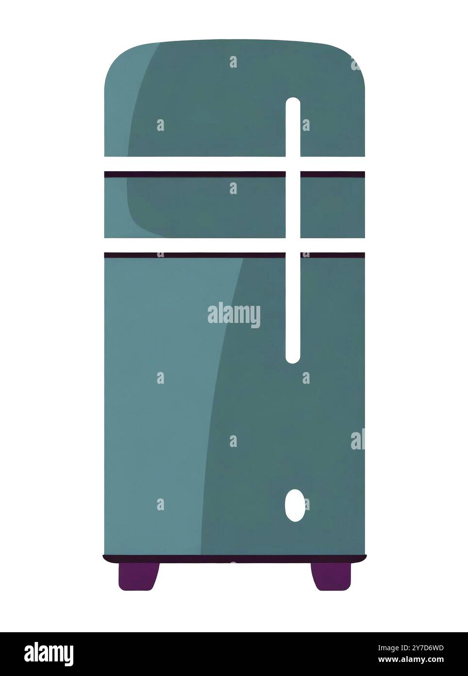 2d illustration refrigerator isolated drawing on white background Stock ...