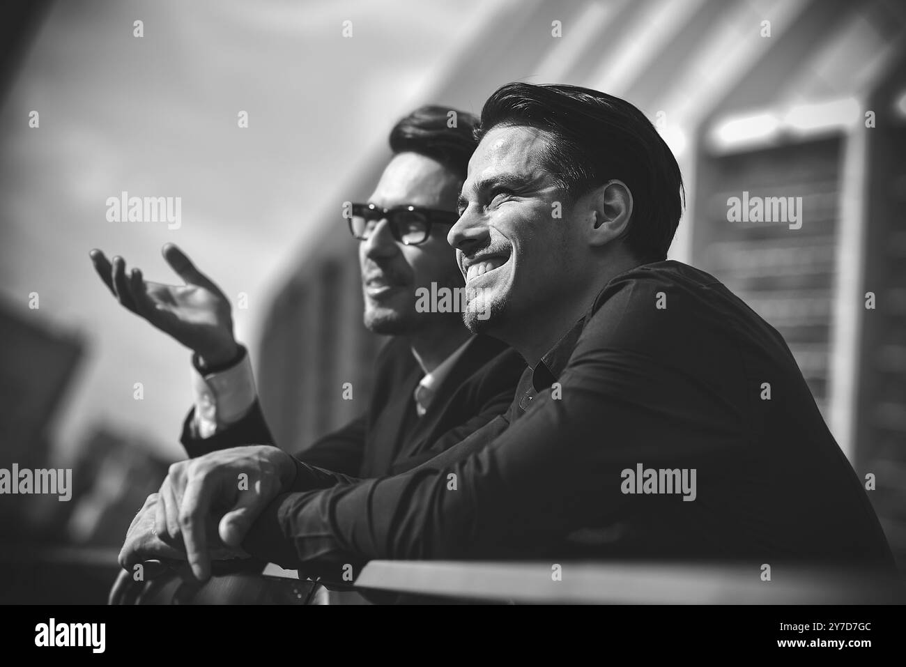 Speaking happiness Black and White Stock Photos & Images - Alamy