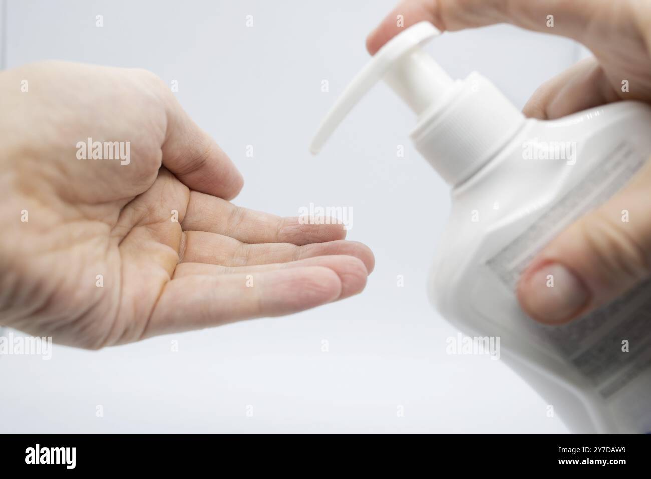 Hygiene to protect human health from viruses, hand washing with soap ...