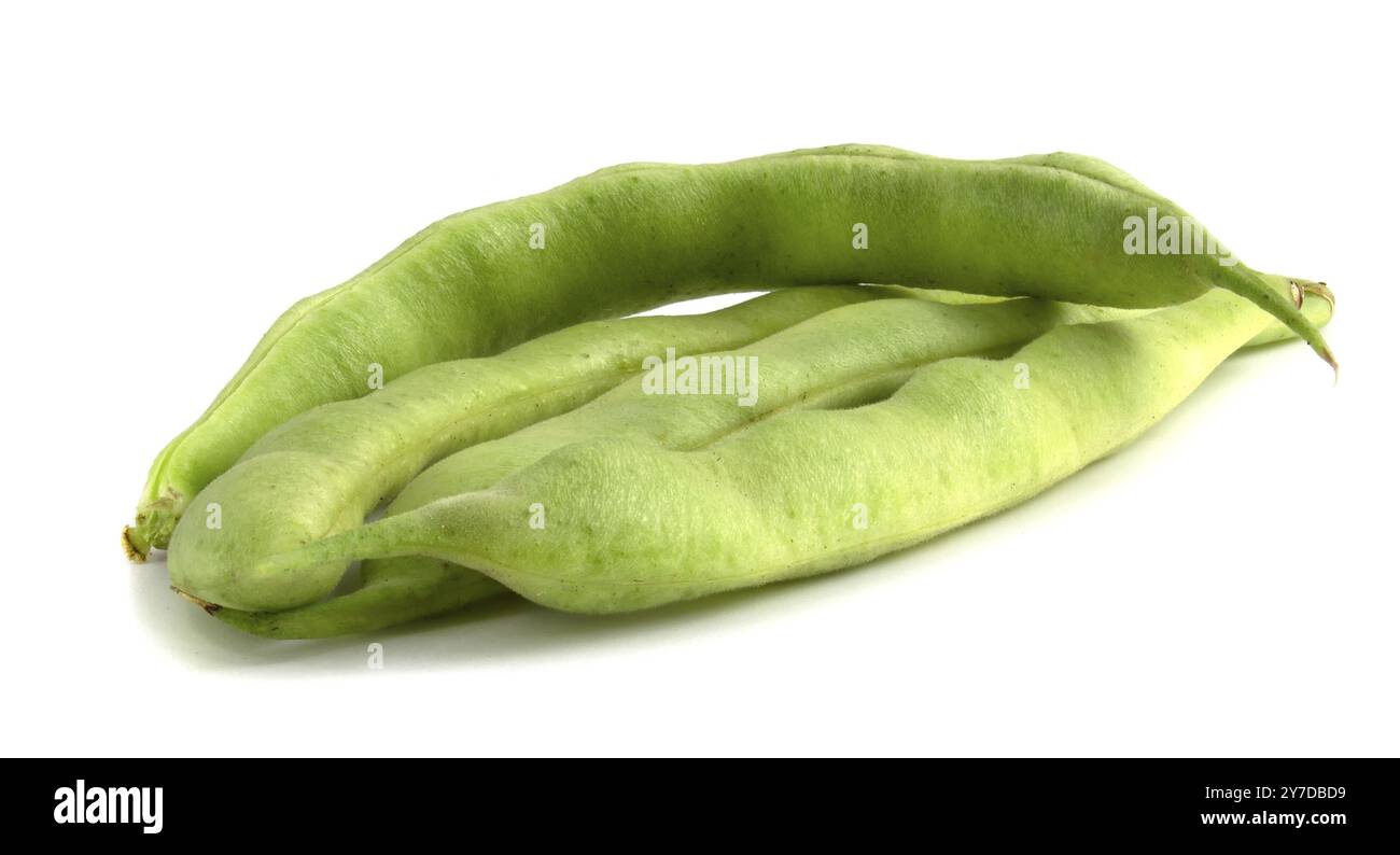 Green bean pods isolated on white background Stock Photo - Alamy