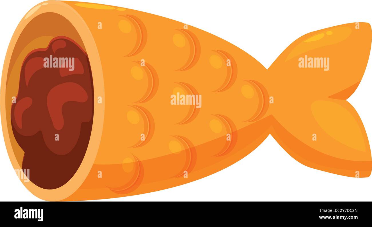 Taiyaki, a popular japanese street food, is a fish shaped cake filled ...