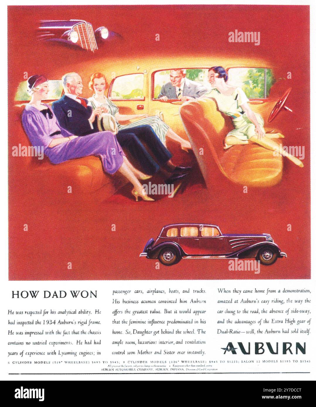 1934 Auburn Car Ad Stock Photo - Alamy