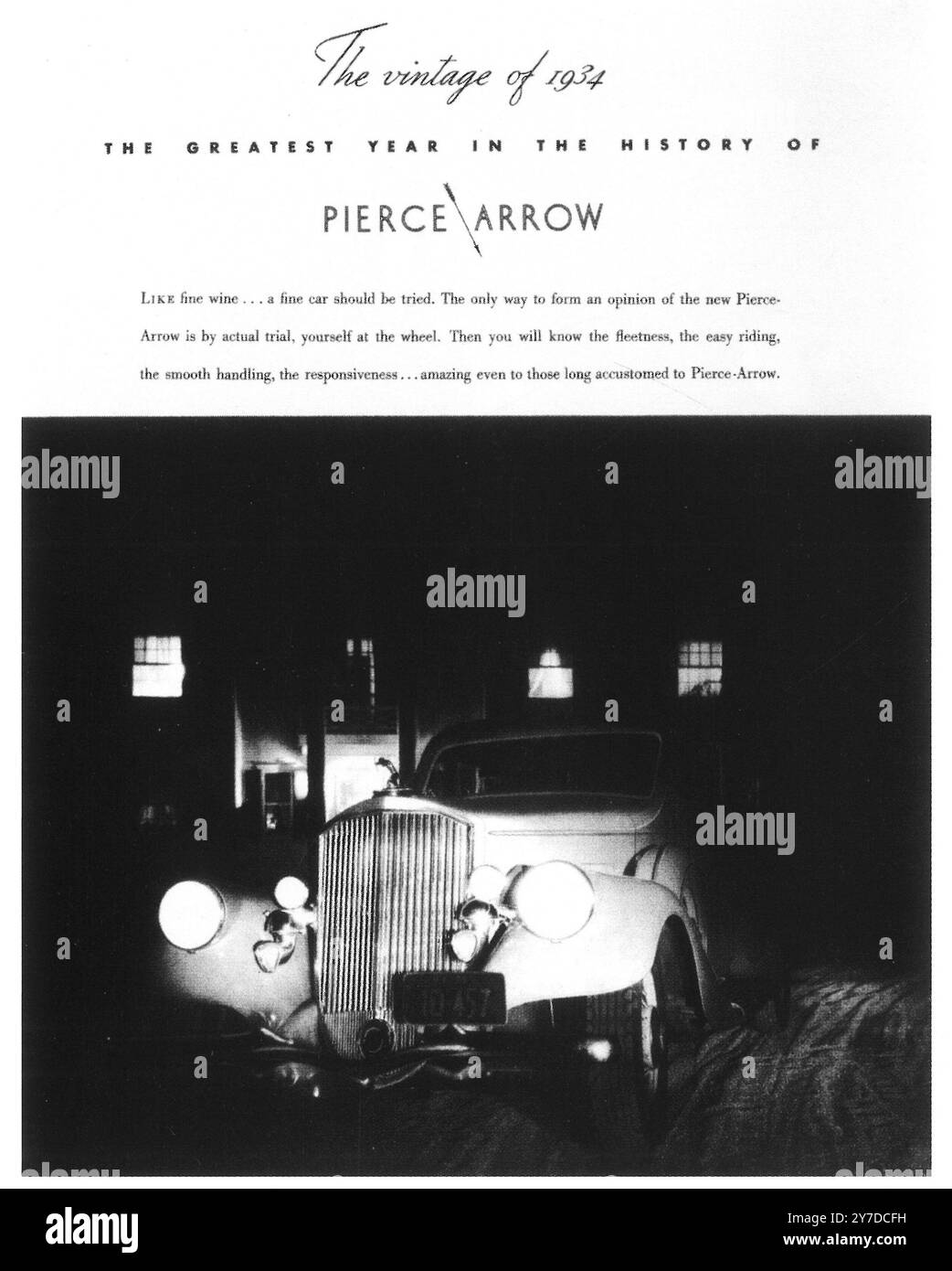 1934 Pierce Arrow Ad - "The Vintage of 1934 Stock Photo - Alamy