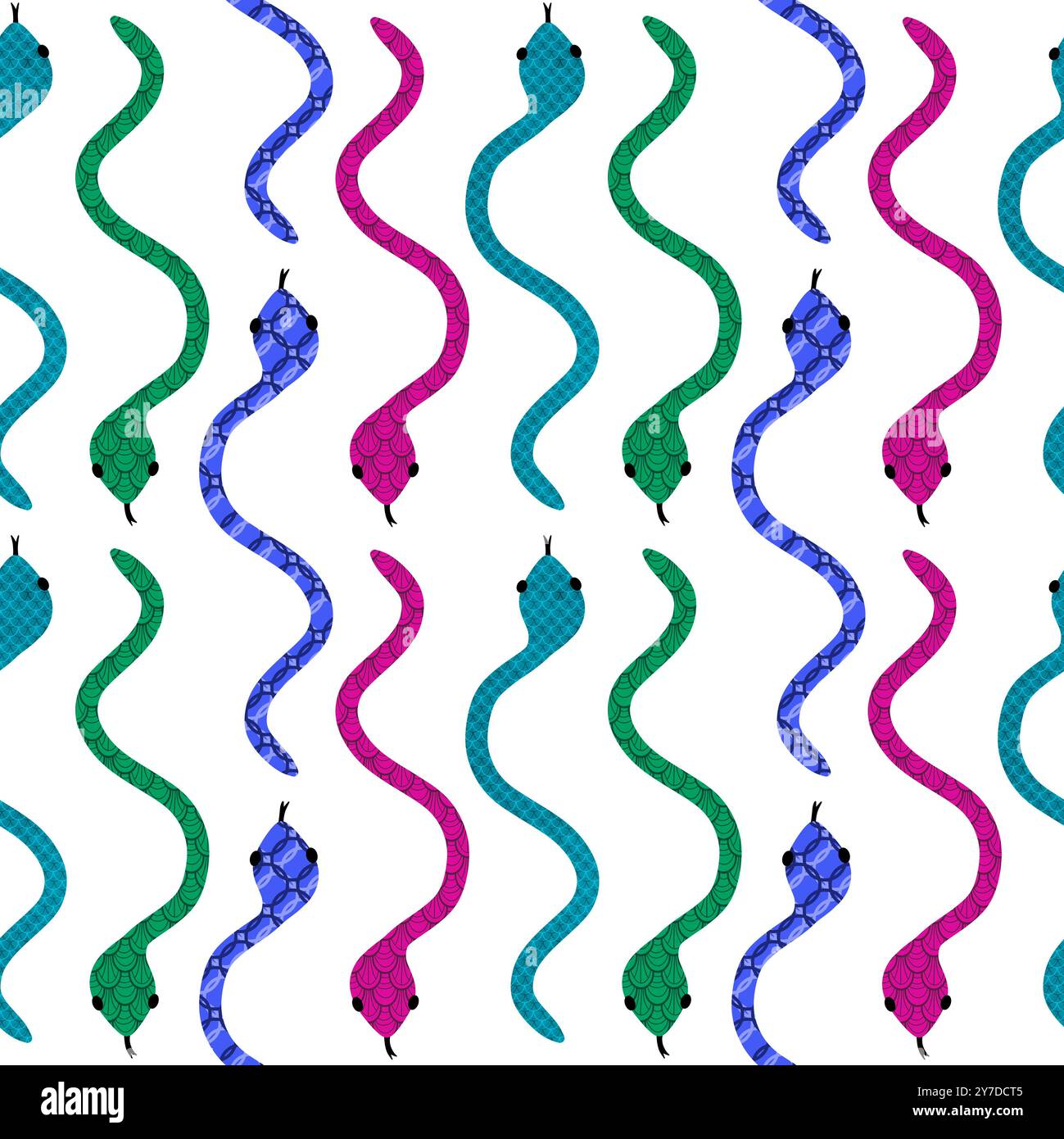 Summer cartoon animals seamless snake pattern for wrapping paper and ...