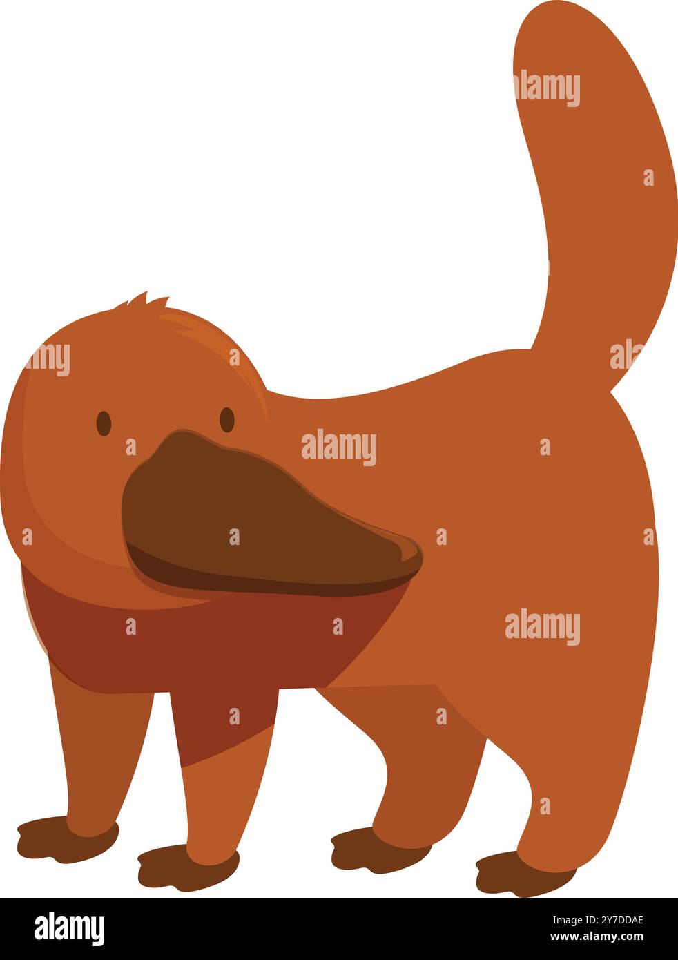 Cartoon platypus standing with its tail up in the air Stock Vector ...