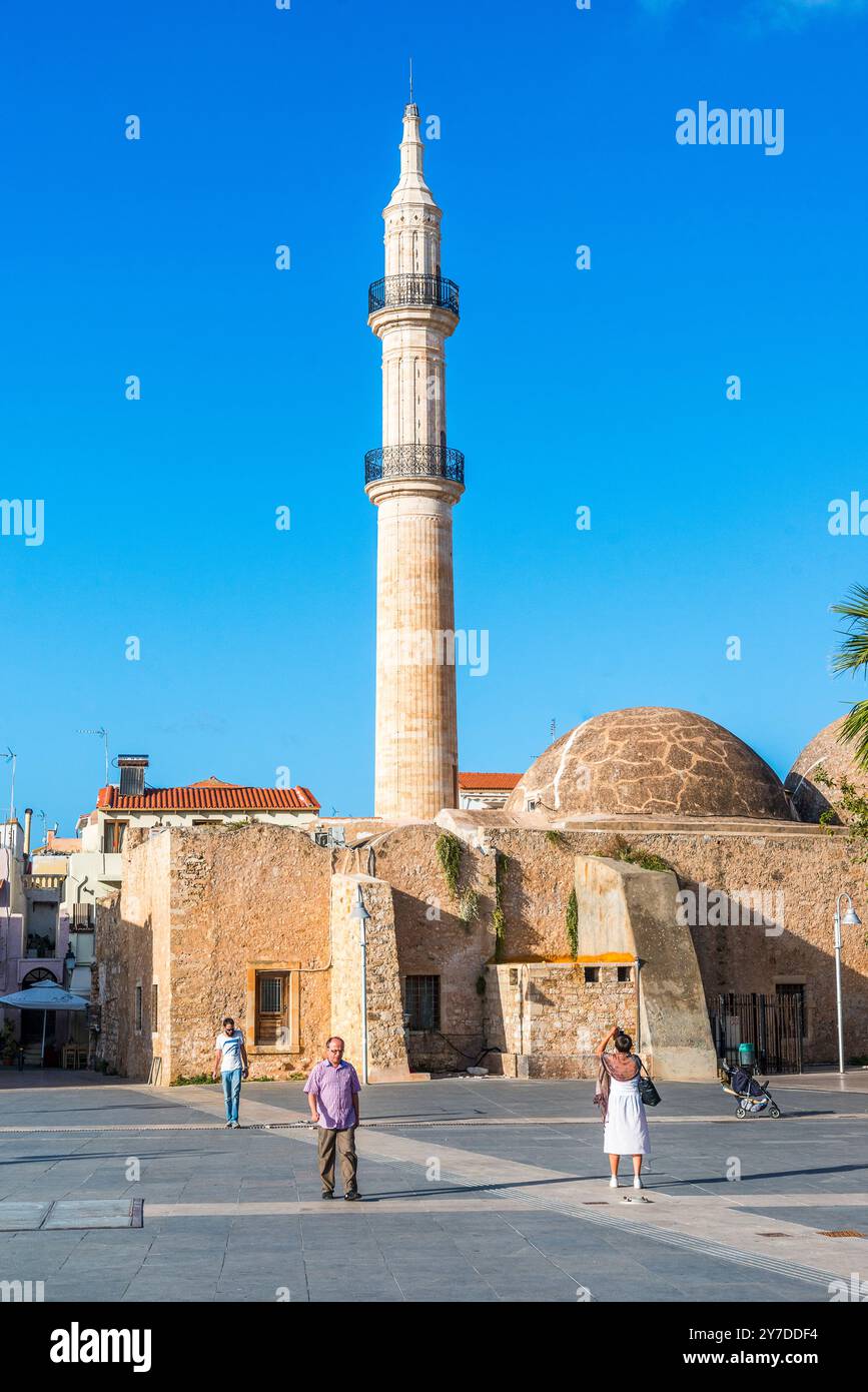Neratze Mosque in the Old Town of Rethymno, Crete, Greece Stock Photo ...