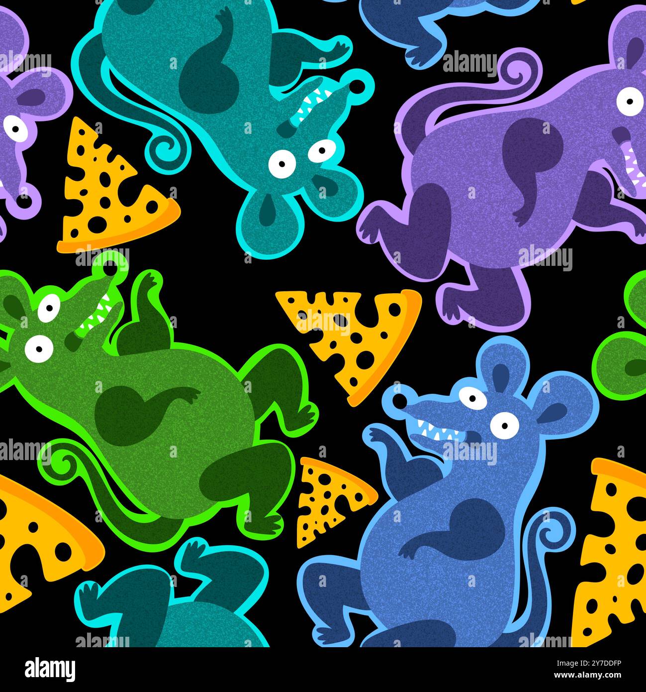 Cartoon animals seamless retro mouse pattern for fabrics and linens and ...