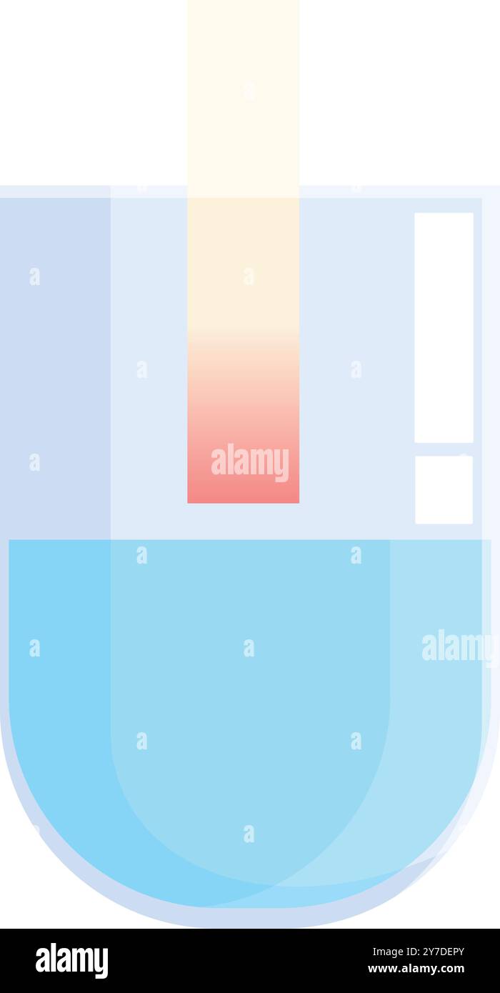 This icon featuring litmus paper measuring the ph of a liquid in a ...