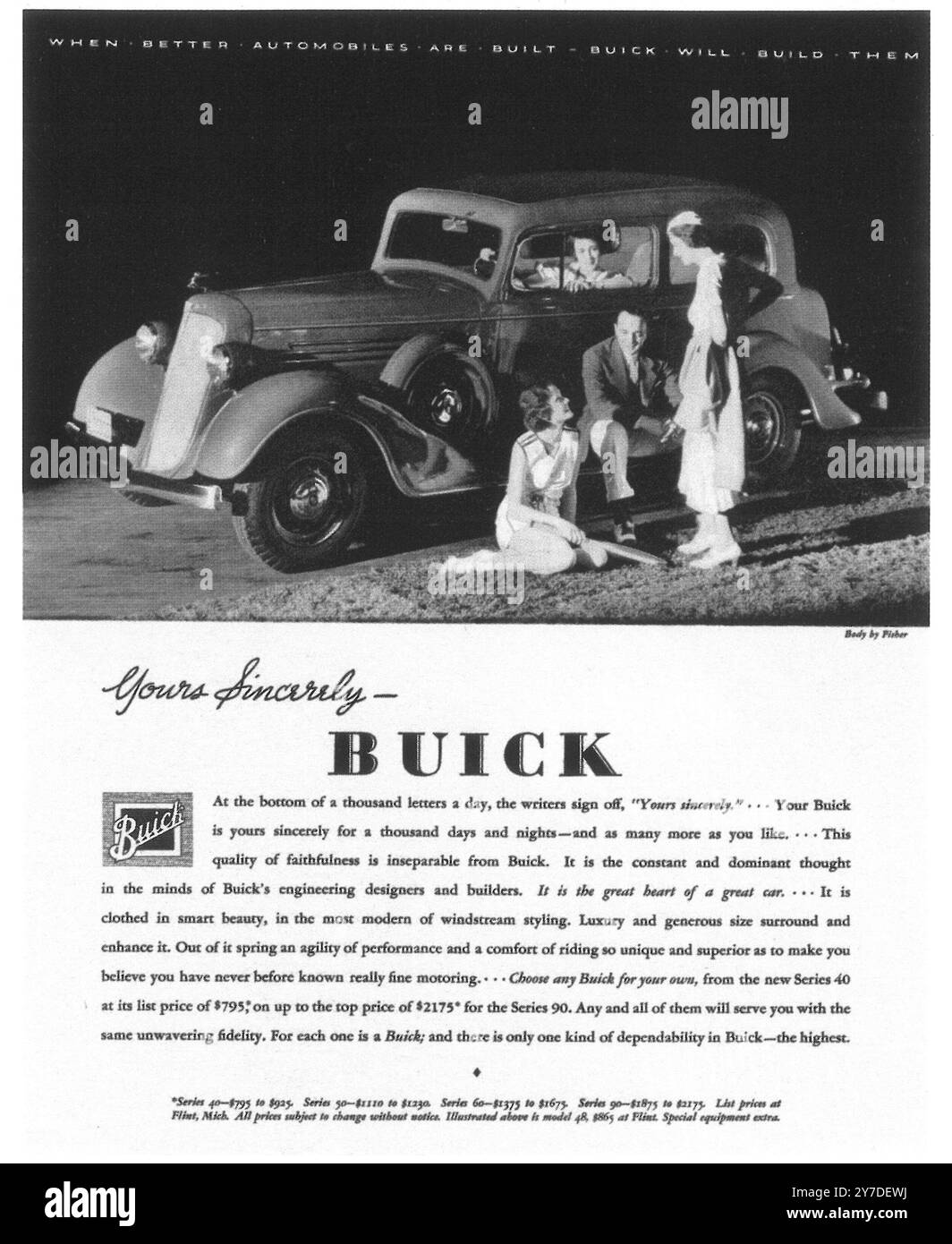 1934 Buick ad Stock Photo - Alamy