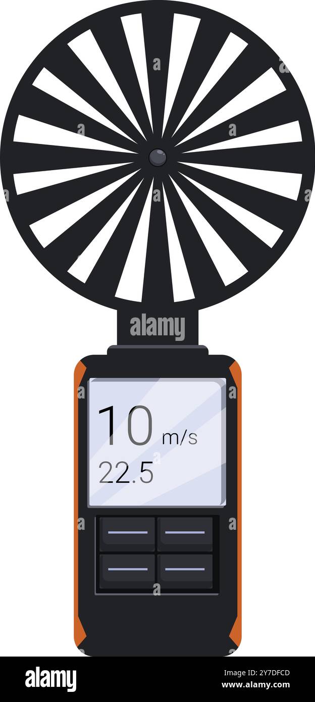 Digital anemometer measuring wind force and speed, portable device for ...