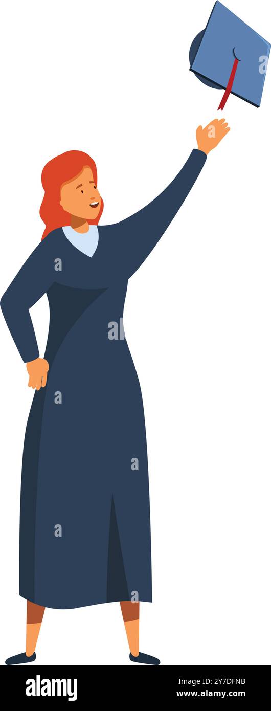 Graduate woman in cap gown Stock Vector Images - Alamy
