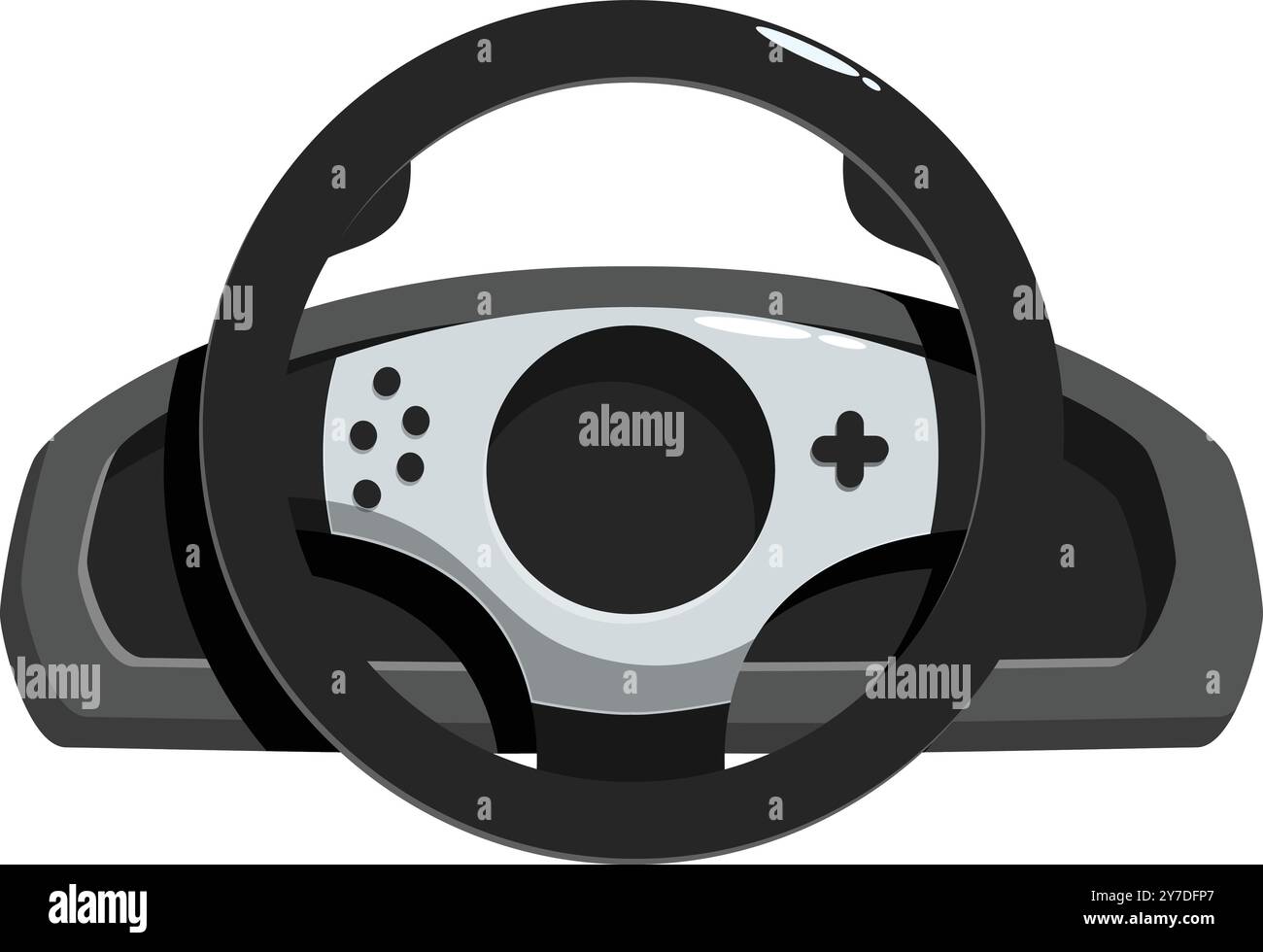 Black and grey steering wheel for racing video game consoles and ...