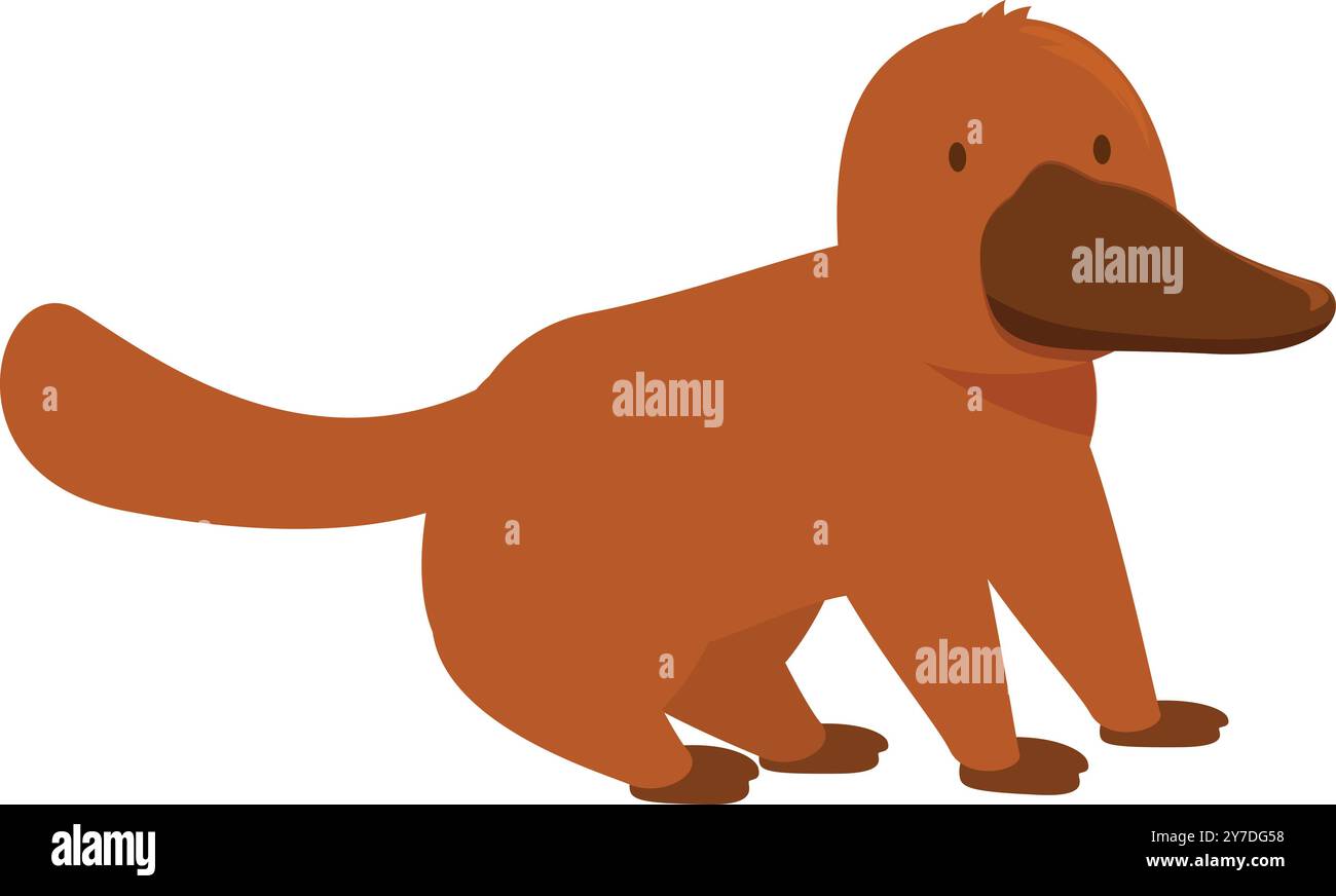 Cute platypus walking side view cartoon illustration Stock Vector Image ...