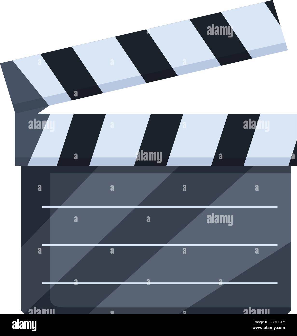 Open movie slate clapperboard showing film production, isolated on ...