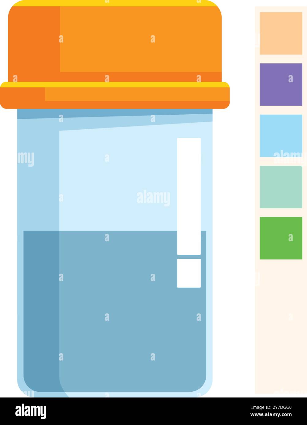 Medical urine test with a color scale showing different possible ...