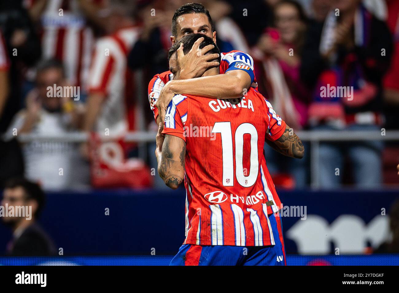 Angel CORREA of Atletico Madrid celebrate his goal with Jorge ...