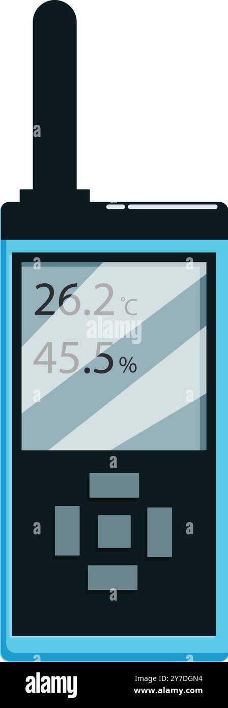 Portable digital thermohygrometer showing temperature and humidity ...