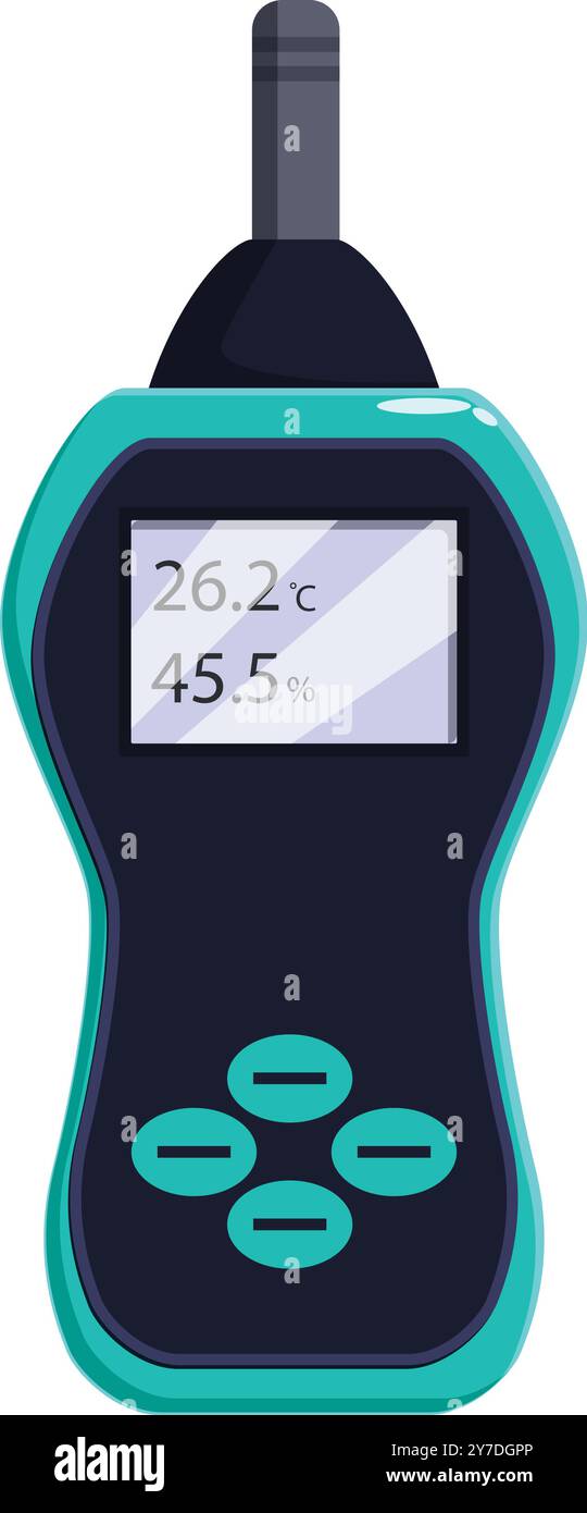 Digital thermo hygrometer showing temperature and humidity level Stock ...