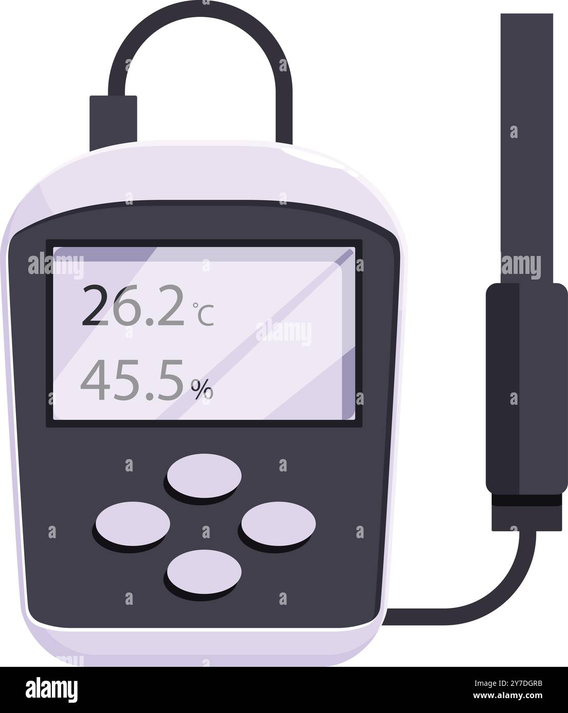 Digital thermo hygrometer showing temperature and humidity, used to ...