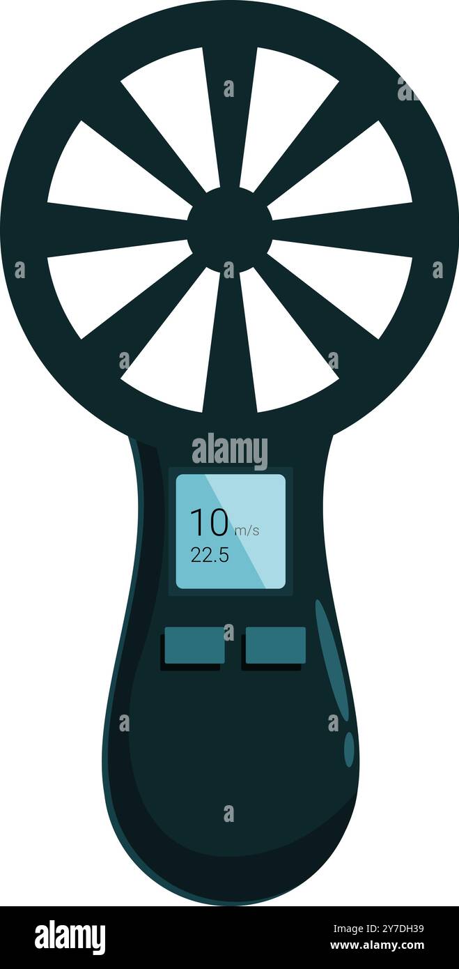 Digital anemometer measuring wind speed, a device used for measuring wind speed and direction ...