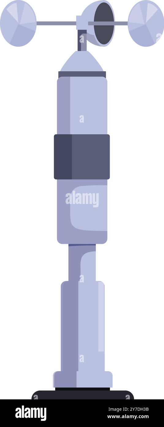This illustration shows an anemometer, a device that measures wind ...