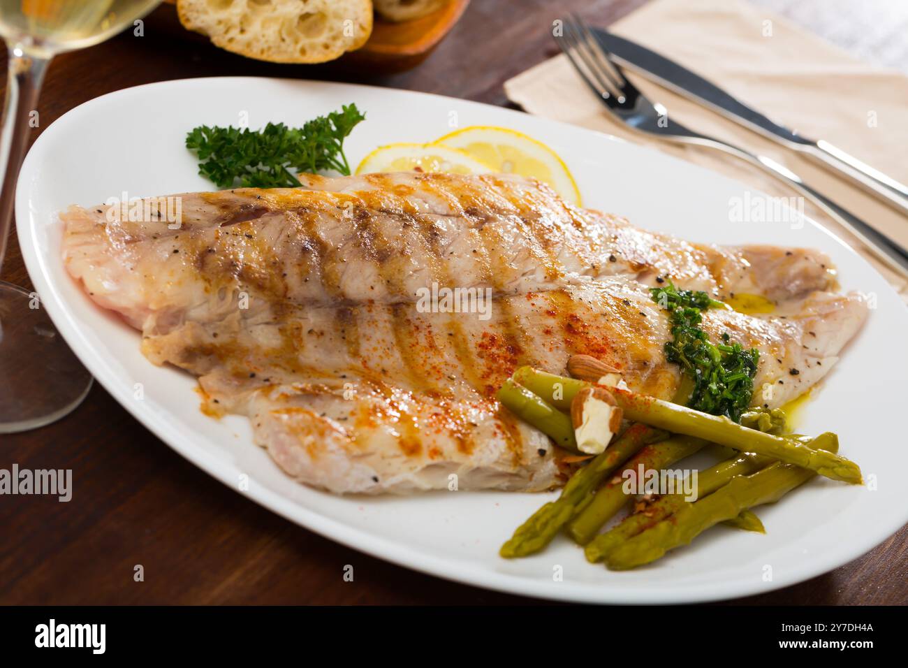 Roasted perch fish fillet Stock Photo - Alamy