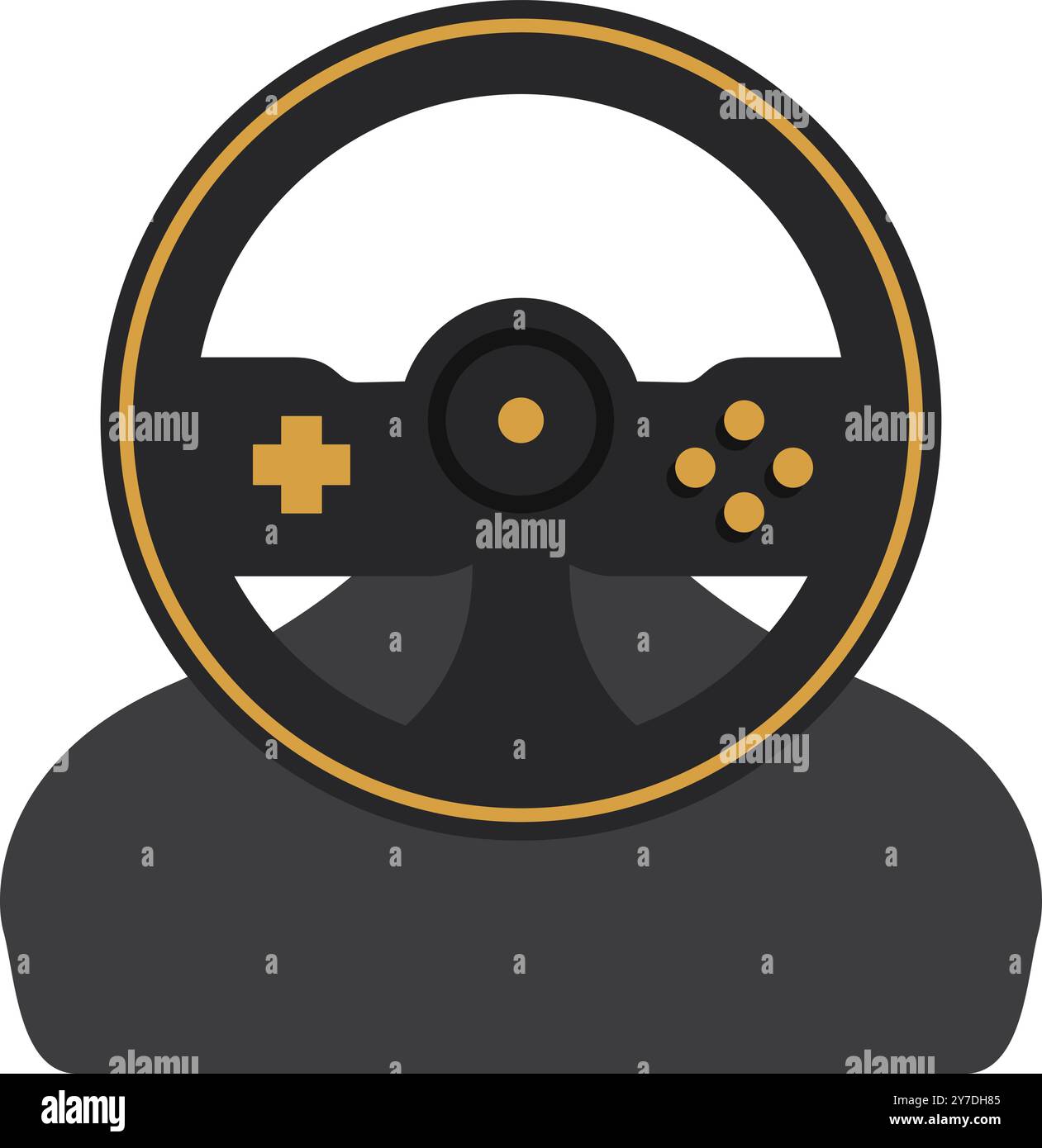 Icon of a gamer holding a gaming steering wheel, representing the world ...
